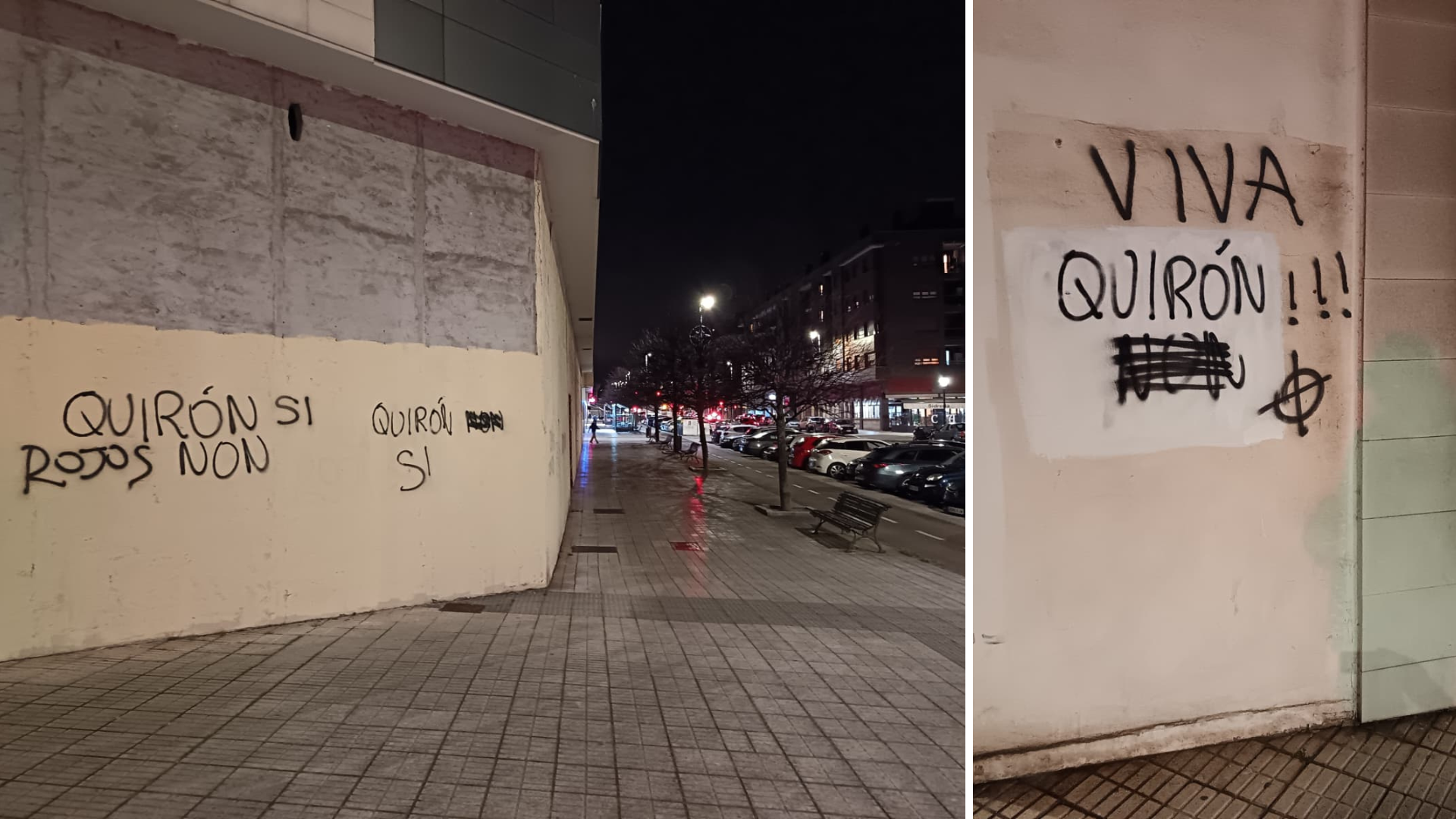 Pintadas en Nuevo Gijón en contra de Quirón… Y correcciones en el otro ...